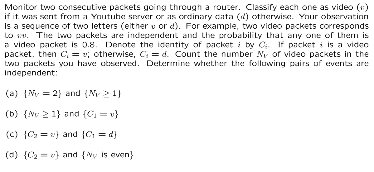 Solved Monitor two consecutive packets going through a | Chegg.com