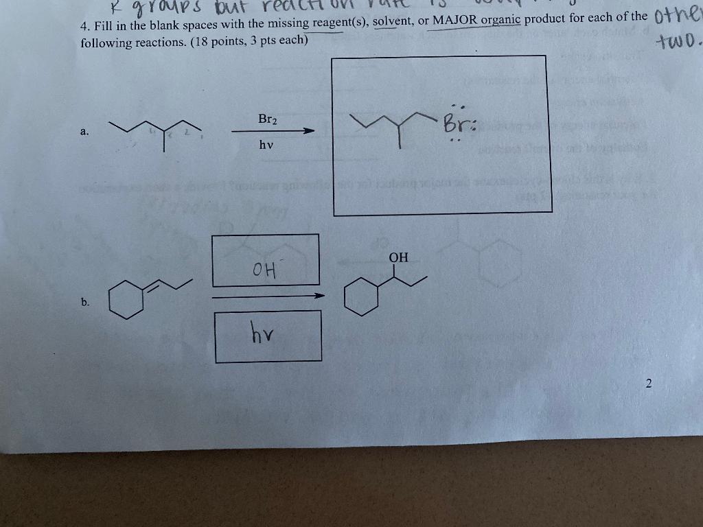 Solved 4. Fill in the blank spaces with the missing | Chegg.com