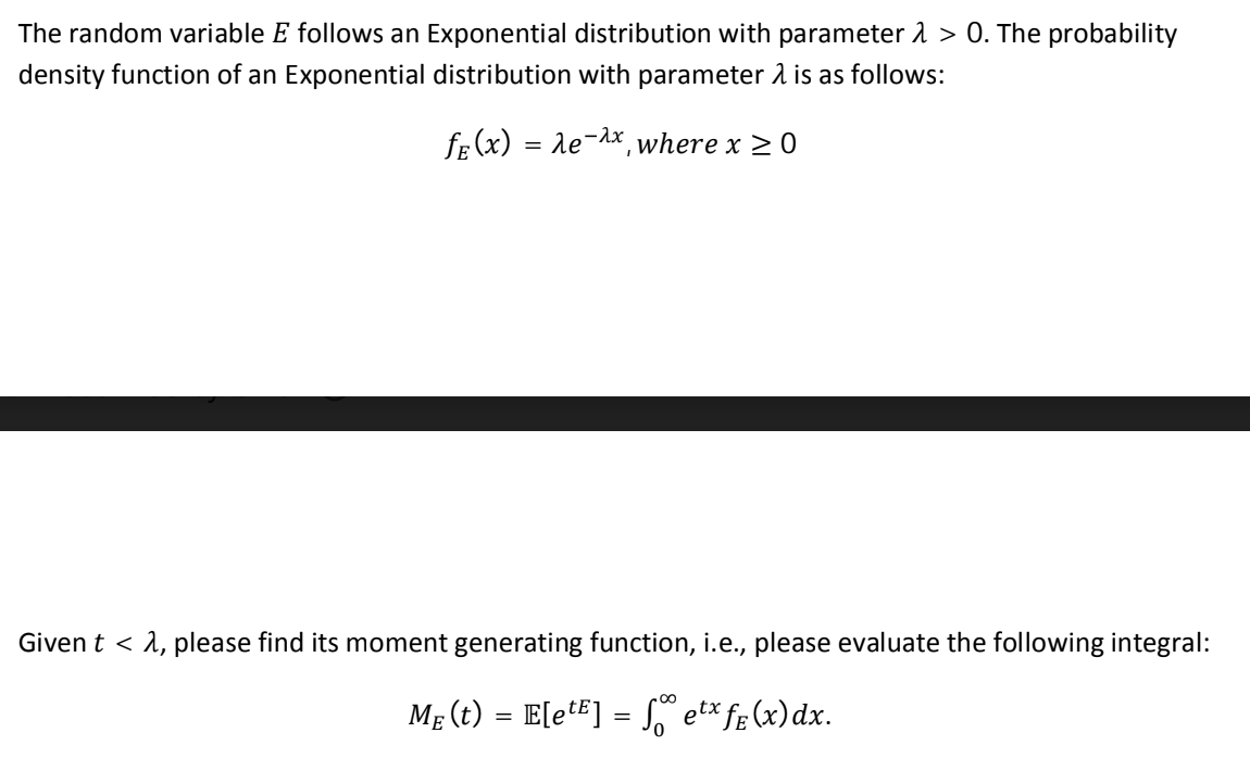 Solved The random variable E follows an Exponential | Chegg.com