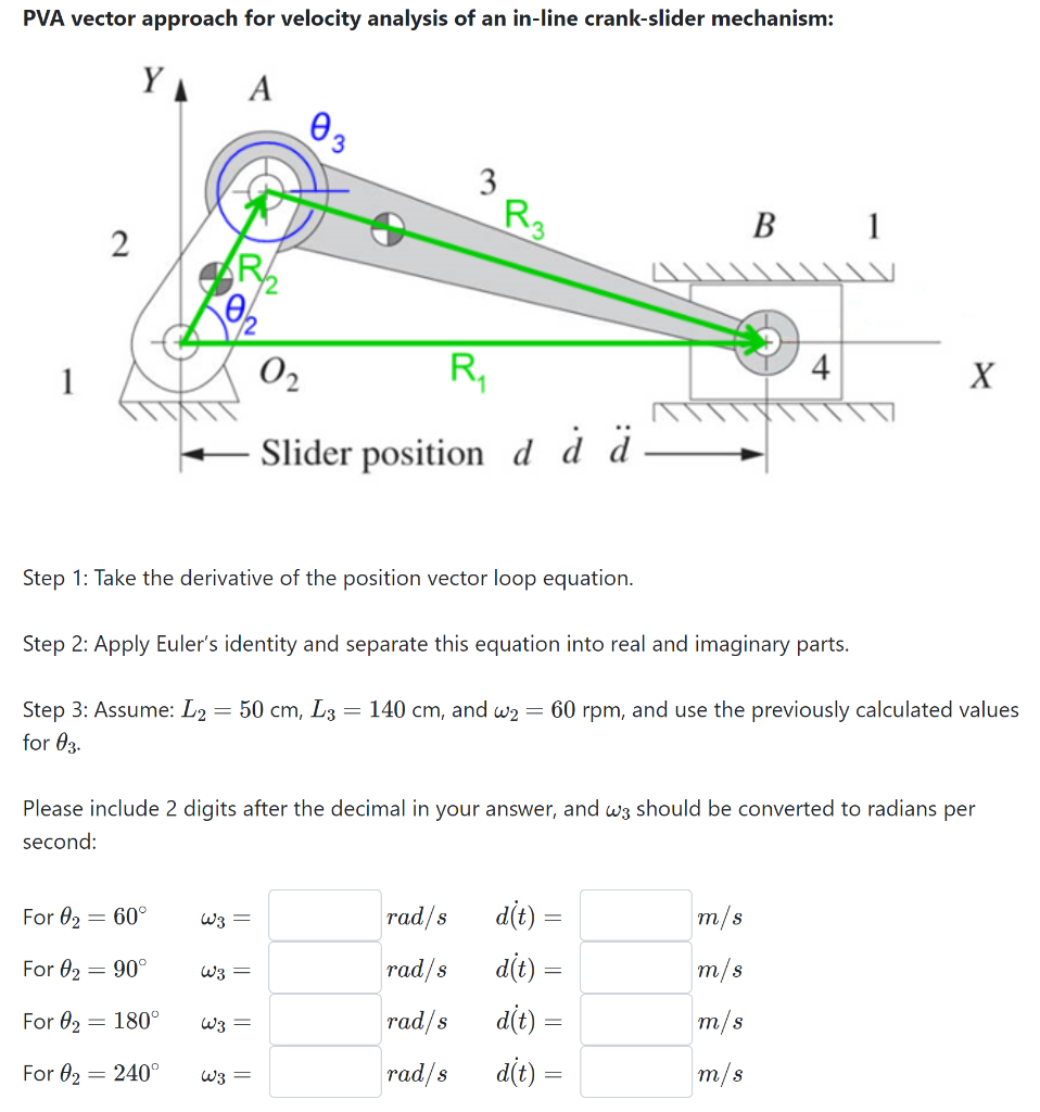 Solved PVA vector approach for velocity analysis of an | Chegg.com