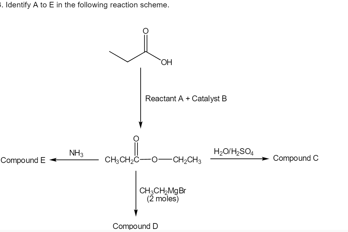 Solved 3. Identify A to E in the following reaction scheme. | Chegg.com