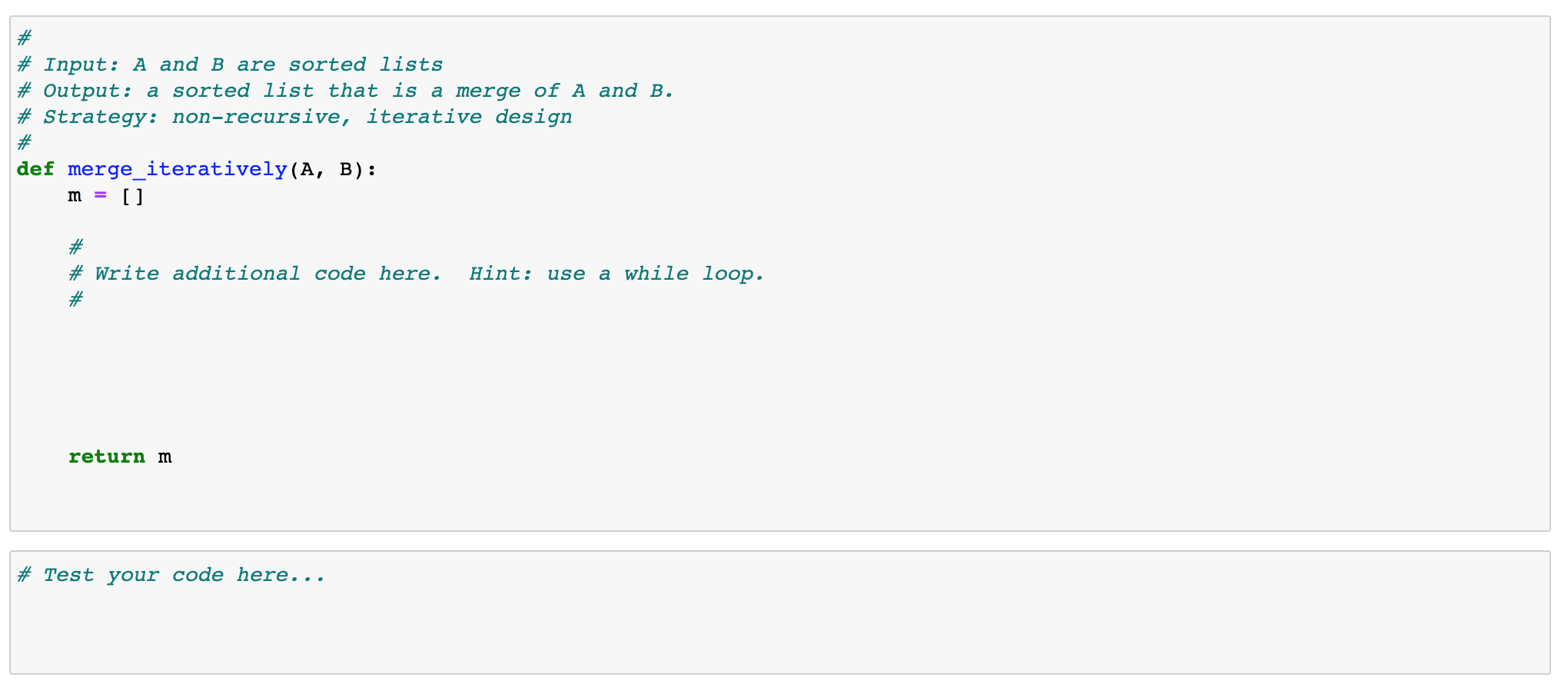 Solved Write a Python function in which iterative version of | Chegg.com