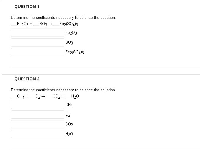Solved Determine the coefficients necessary to balance the | Chegg.com