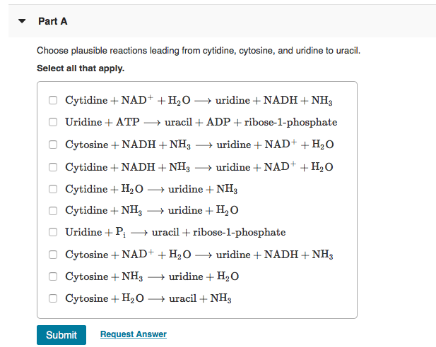 Solved Part A Choose plausible reactions leading from | Chegg.com