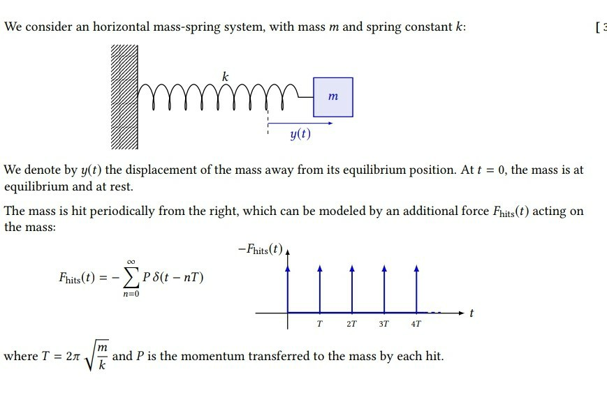 Solved We consider an horizontal mass-spring system, with | Chegg.com
