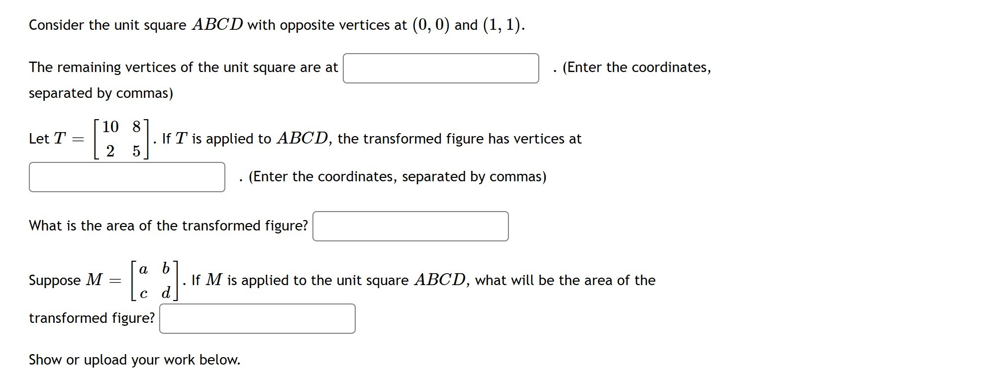 Solved Consider the unit square ABCD with opposite vertices | Chegg.com