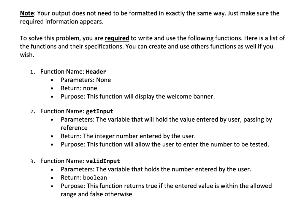 Solved bool validInput (int num) if (num 20) return | Chegg.com