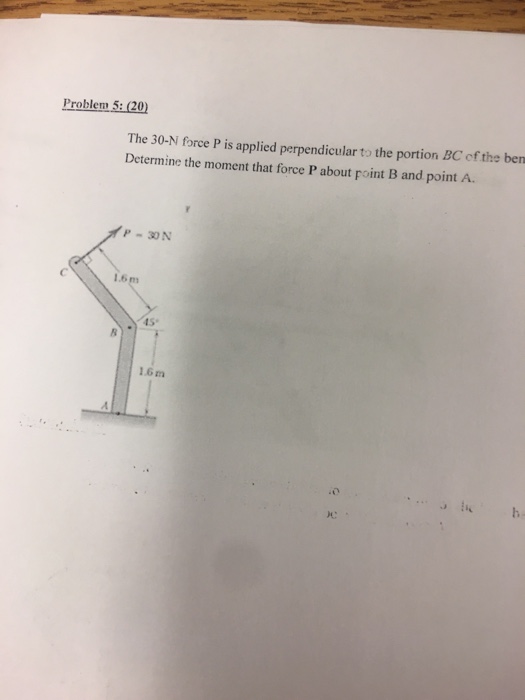Solved The 30-N force P is applied perpendicular t the | Chegg.com