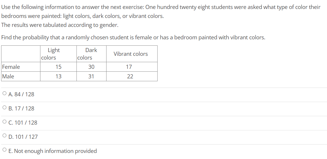 Solved Use the following information to answer the next | Chegg.com