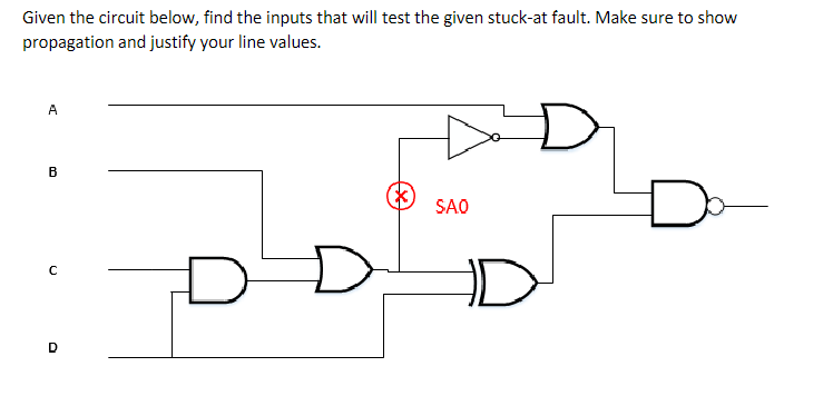 Solved Given the circuit below, find the inputs that will | Chegg.com