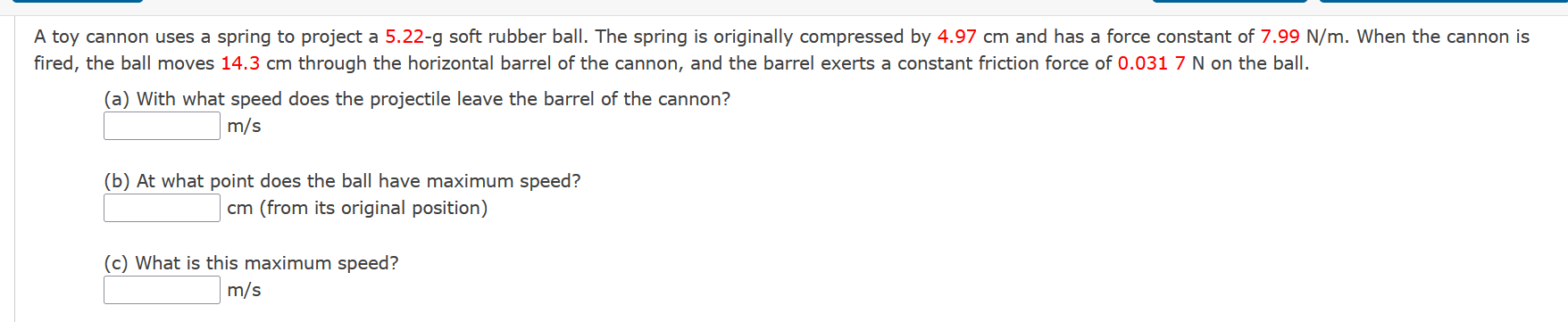 Solved A toy cannon uses a spring to project a 5.22-g soft | Chegg.com