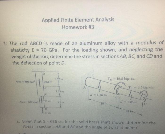 Solved The rod ABCD is made of an aluminum alloy with a | Chegg.com