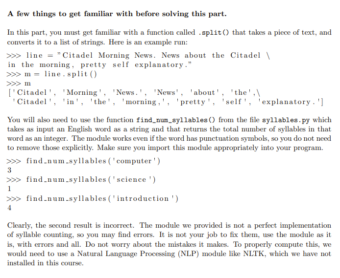 Solved In this part, you will read a paragraph containing | Chegg.com