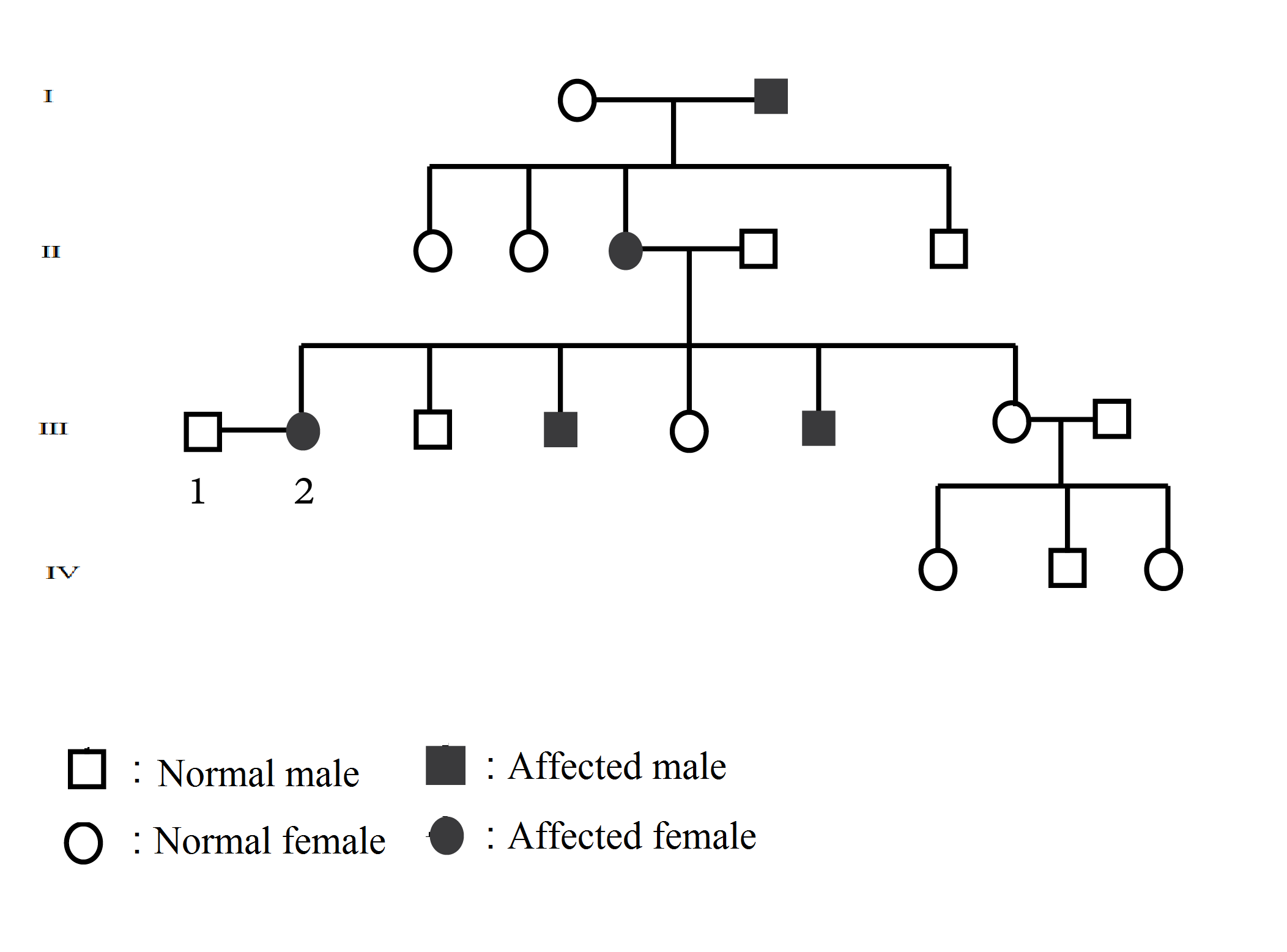 Solved Study the following pedigree for an autosomal | Chegg.com