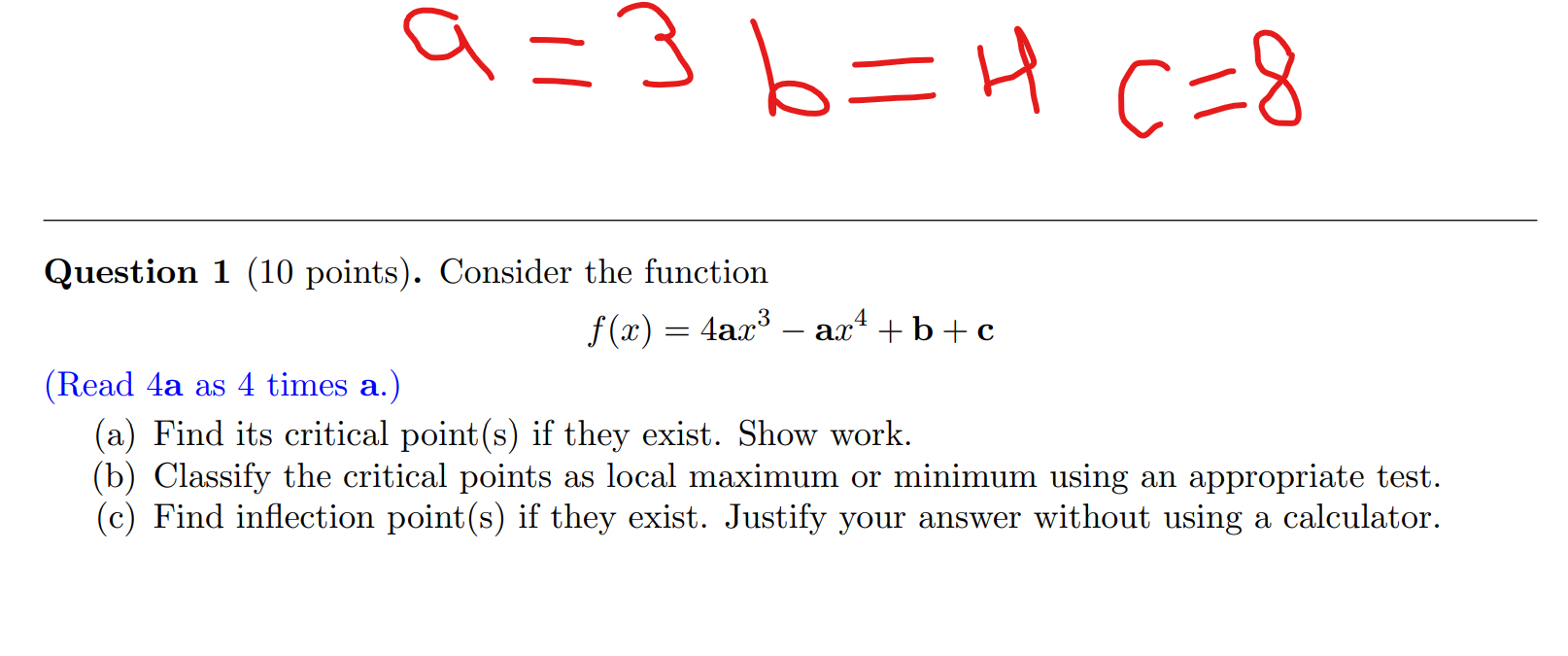 Solved Question 1 10 Points Consider The Function 