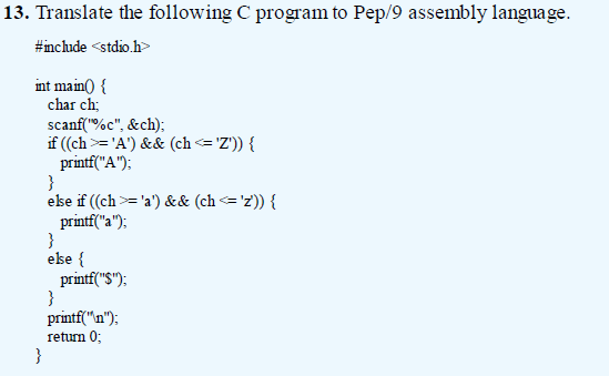 Solved I want to know the PEP/8 solution to this problem | Chegg.com