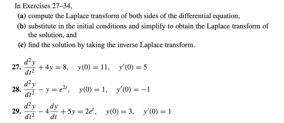 Solved In Exercises 27-34, (a) compute the Laplace transform | Chegg.com