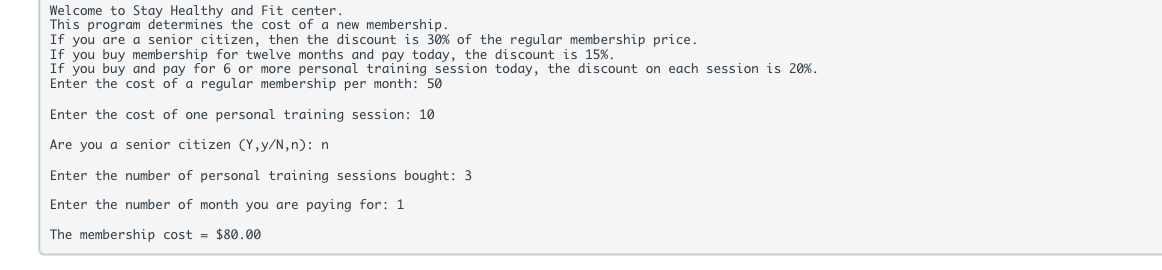 Solved The cost to become a member of a fitness center is | Chegg.com