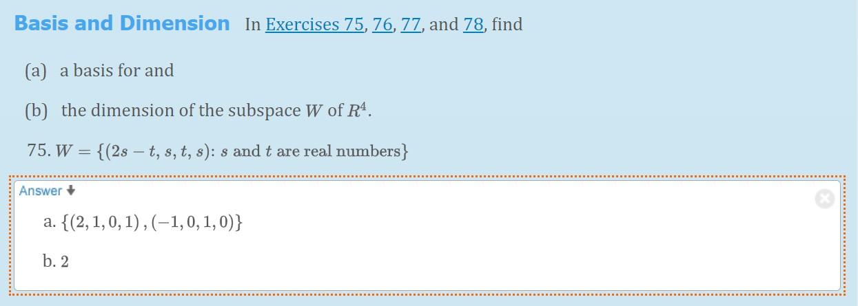 Solved Basis and Dimension In Exercises 75, 76, 77, and 78, | Chegg.com