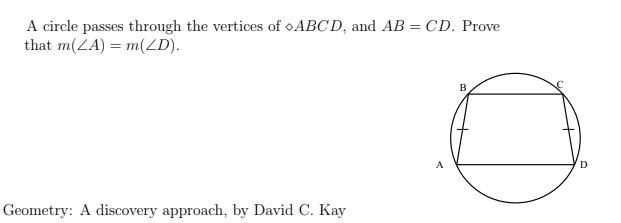 Solved A circle passes through the vertices of ABCD, and AB | Chegg.com