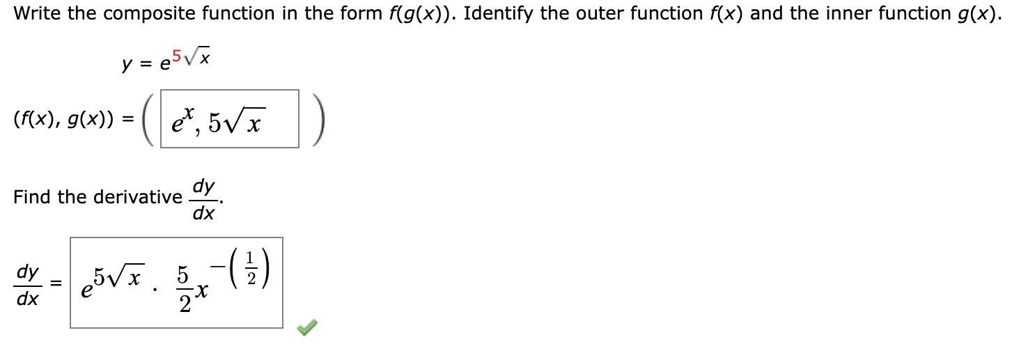 Solved Write the composite function in the form f(g(x)). | Chegg.com