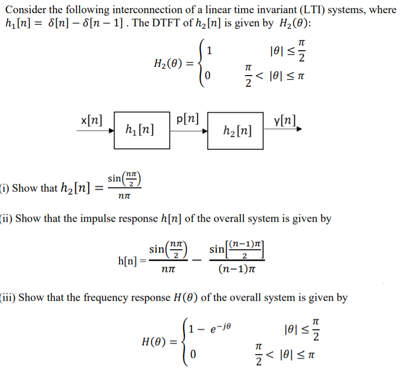 Solved Consider the following interconnection of a linear | Chegg.com