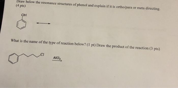 Solved Draw below the resonance structures of phenol and | Chegg.com