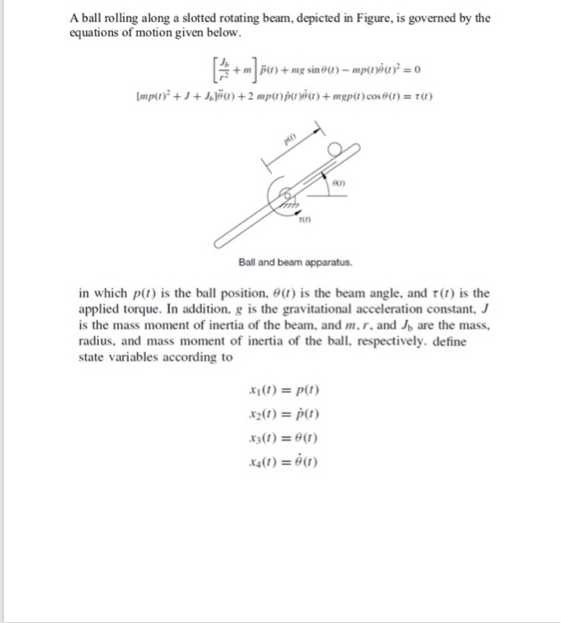 Solved A ball rolling along a slotted rotating beam, | Chegg.com