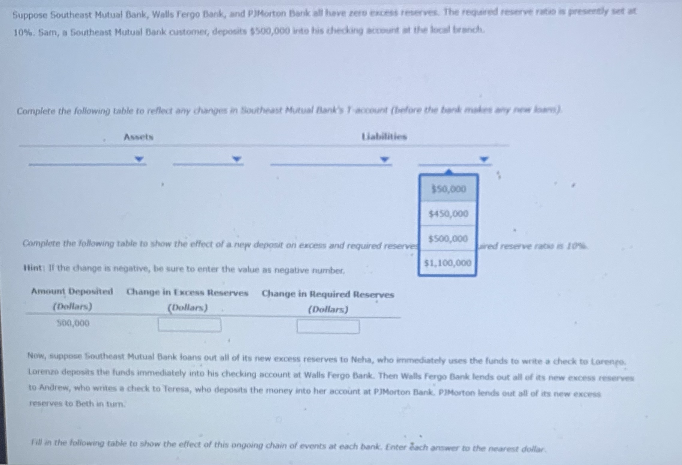Solved Suppose Southeast Mutual Bank, Walls Fergo Bank, and | Chegg.com