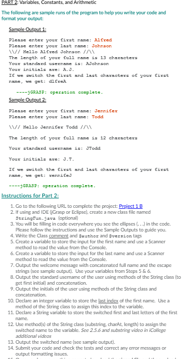 Solved StringFun.java import java.util.Scanner; // Needed | Chegg.com