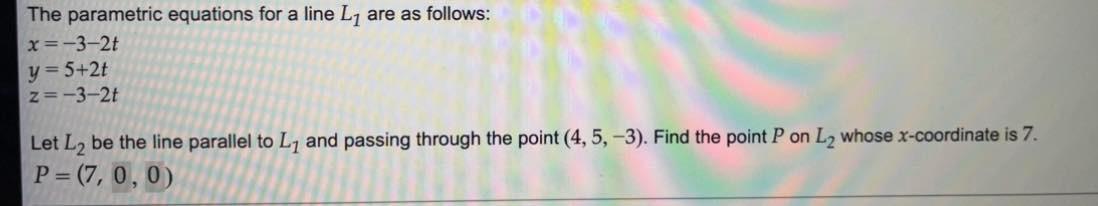 Solved The parametric equations for a line L1 are as | Chegg.com