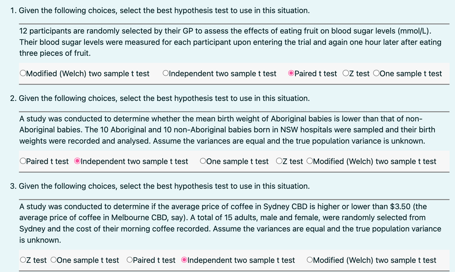 Solved 1. Given the following choices, select the best | Chegg.com