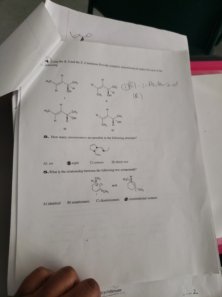 Solved using R,S and the E, Z notations provide complete | Chegg.com