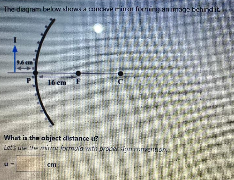 Solved The diagram below shows a concave mirror forming an | Chegg.com