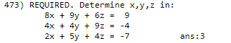 Solved 73) REQUIRED. Determine x,y,z in: | Chegg.com
