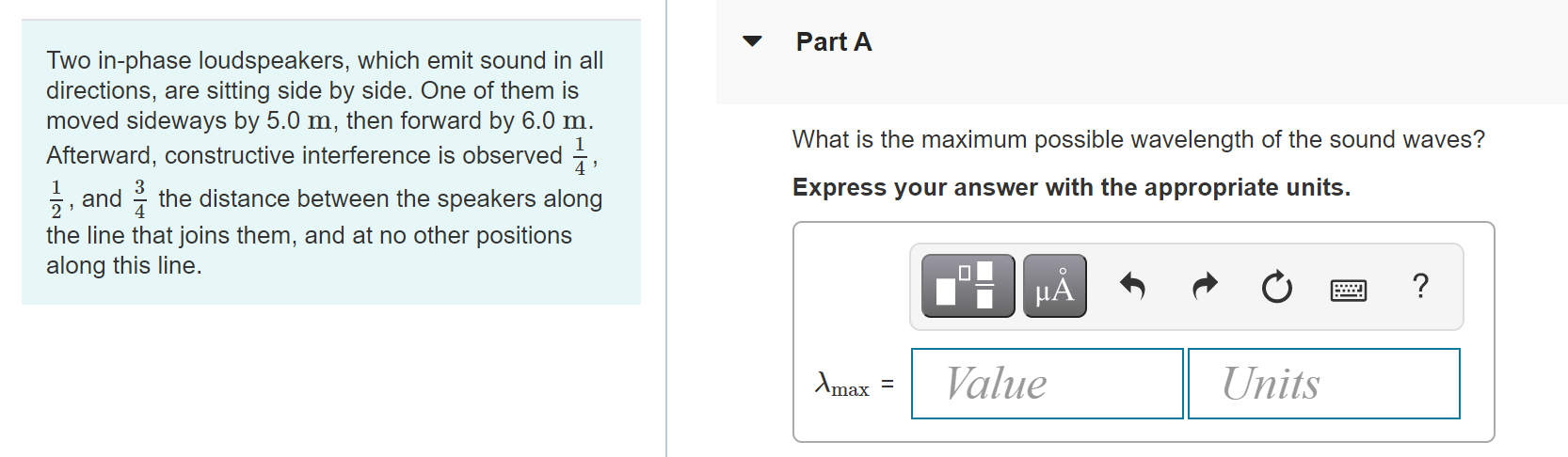 Solved Part A Two in-phase loudspeakers, which emit sound in | Chegg.com