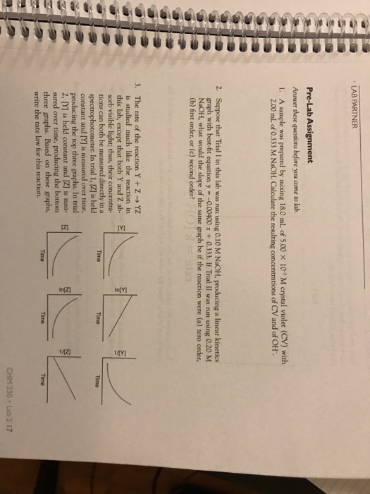 Solved LAB PARTNER Pre-Lab Assignment Answer these questions | Chegg.com
