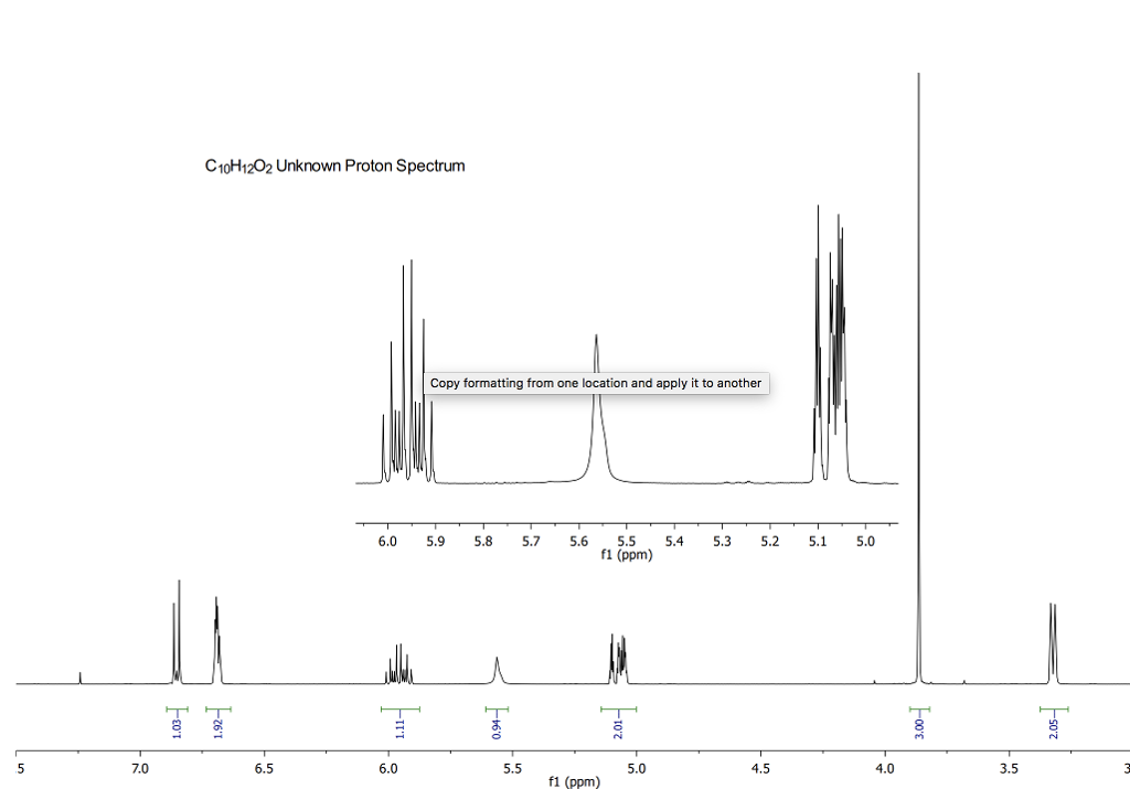 Solved The first unknown has the chemical formula C10H12O2. | Chegg.com