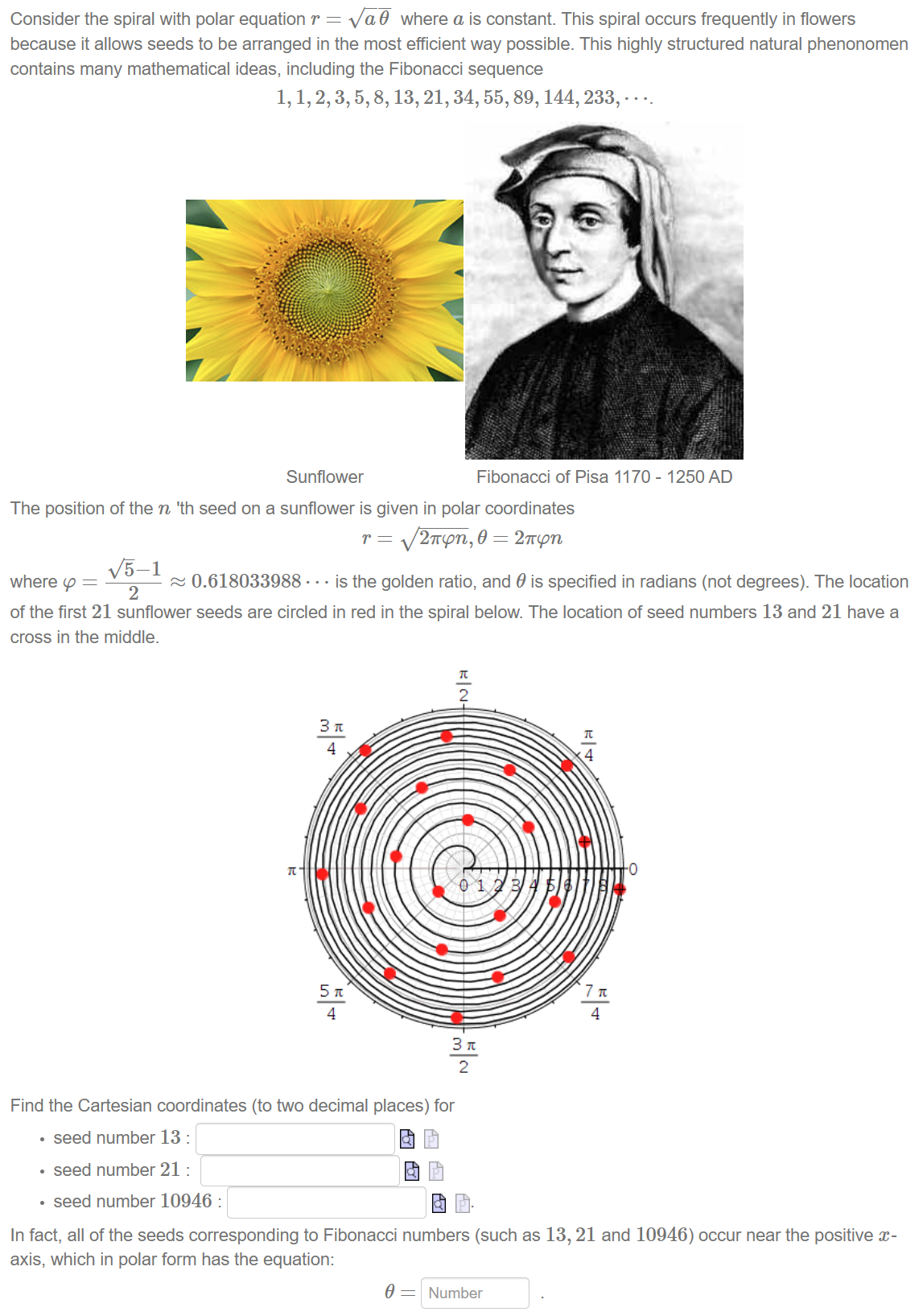 Solved Consider the spiral with polar equation r=aθˉ where a | Chegg.com