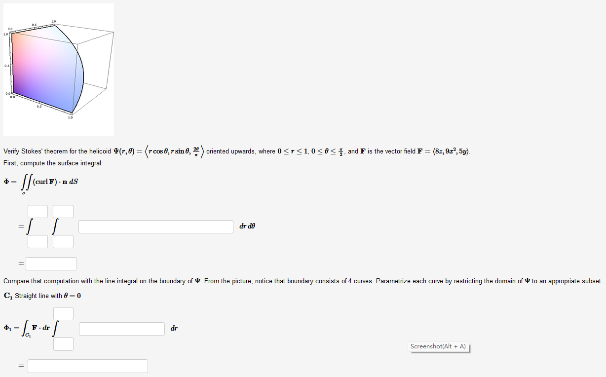 Solved Verify Stokes' theorem for the helicoid | Chegg.com