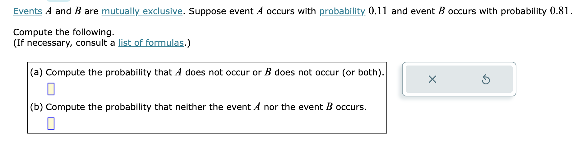 Solved Events A and B are mutually exclusive. Suppose event | Chegg.com