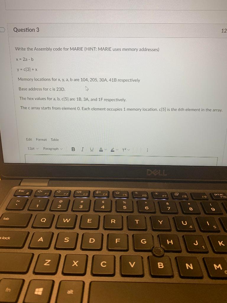 Solved Write the Assembly code for MARIE (HINT: MARIE uses | Chegg.com