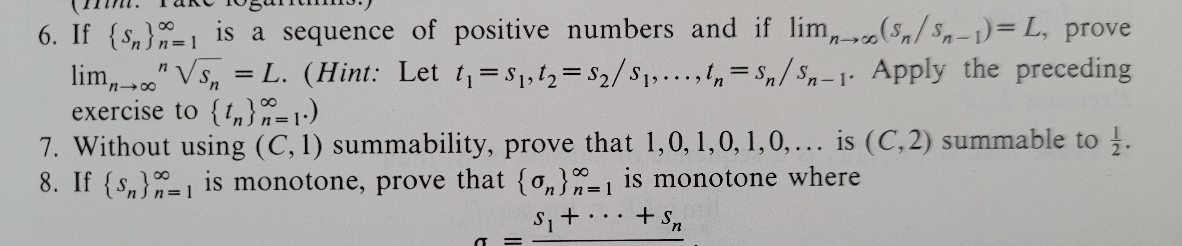 Solved 6. If {sn}n=1∞ is a sequence of positive numbers and | Chegg.com