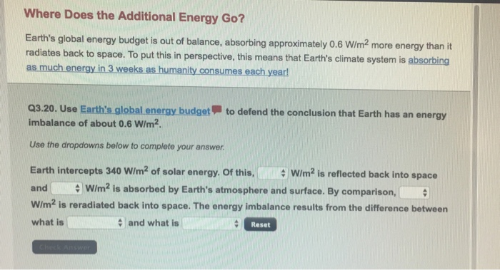 Solved Where Does the Additional Energy Go? Earth's global | Chegg.com