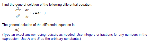 Solved Find the general solution of the following | Chegg.com