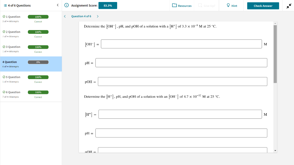 Solved 4 of 6 Questions