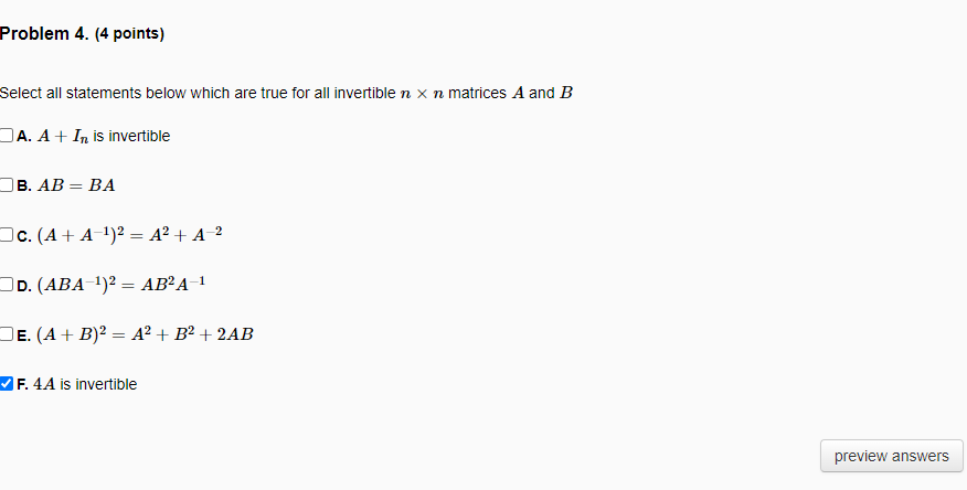 Solved Problem 4. (4 points) Select all statements below | Chegg.com