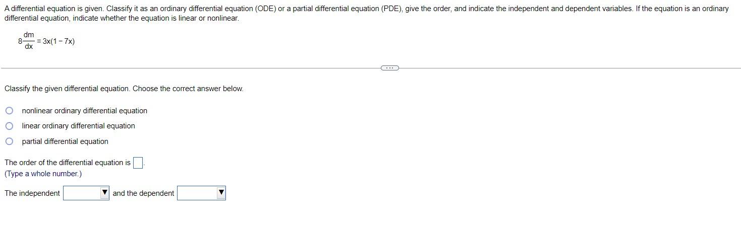 Solved Differential Equation Indicate Whether The Equation