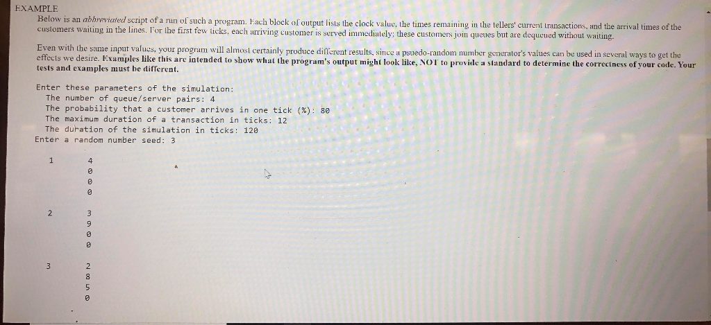 TITLE QUEUEING SIMULATION INTRODUCTION A queue is a | Chegg.com