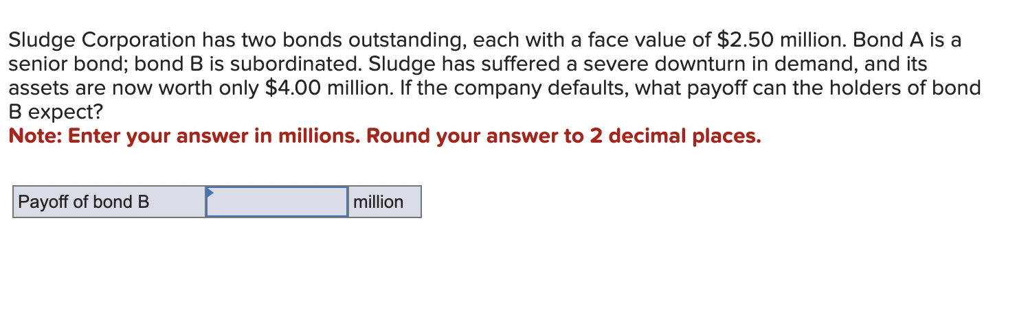 Solved Sludge Corporation has two bonds outstanding, each | Chegg.com